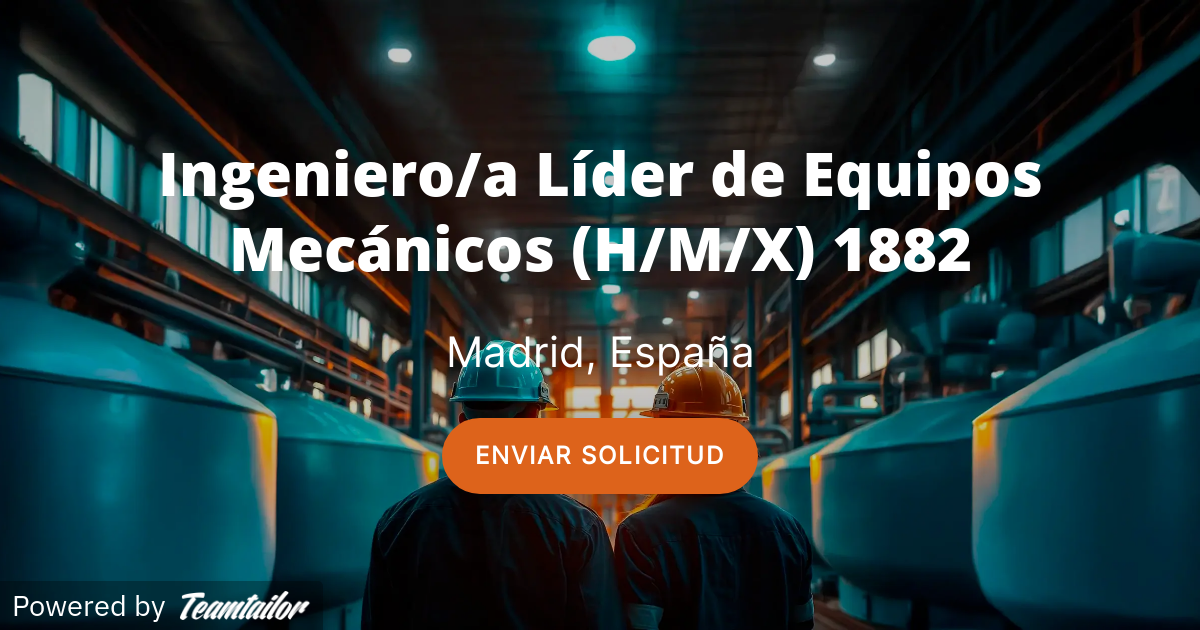 Ingeniero/a Líder de Equipos Mecánicos (H/M/X) 1882 - Vèringer Engineering