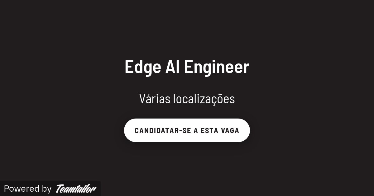 Edge AI Engineer - Tekever