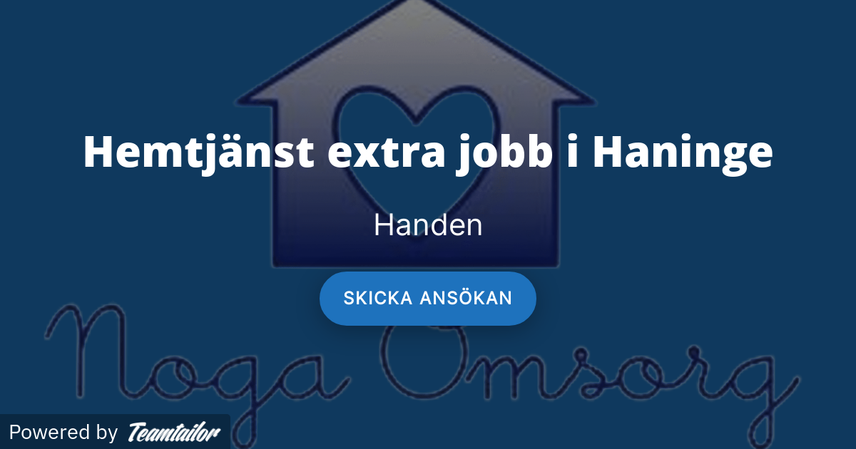 Hemtjänst extra jobb i Haninge - Noga Omsorg