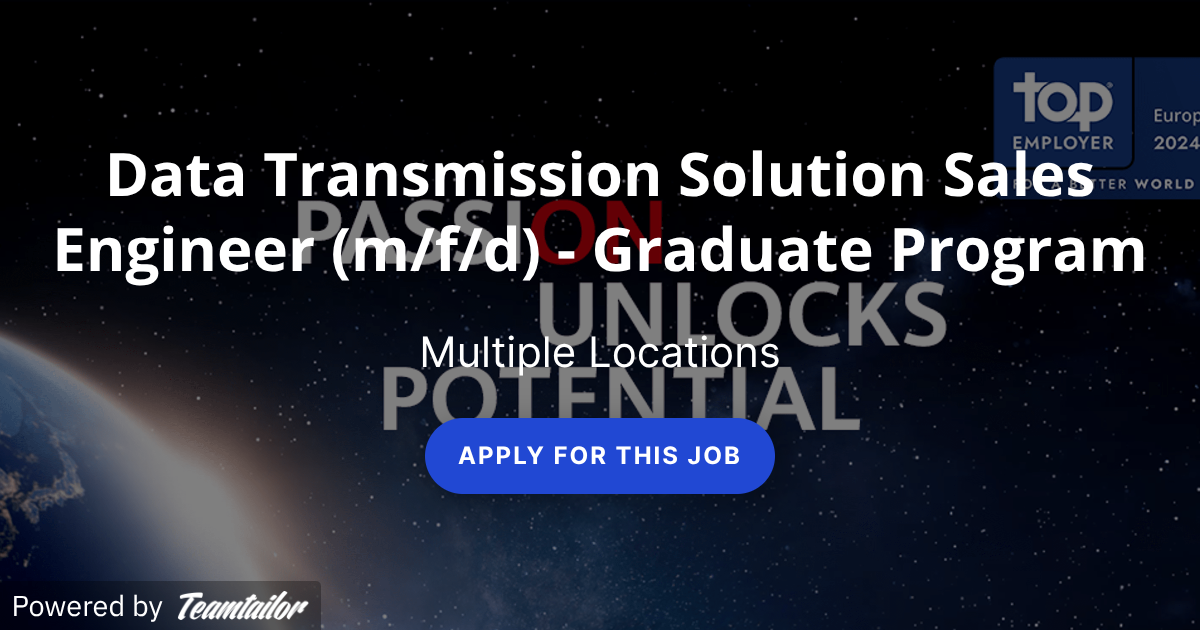 Data Transmission Solution Sales Engineer (m/f/d) - Graduate Program ...