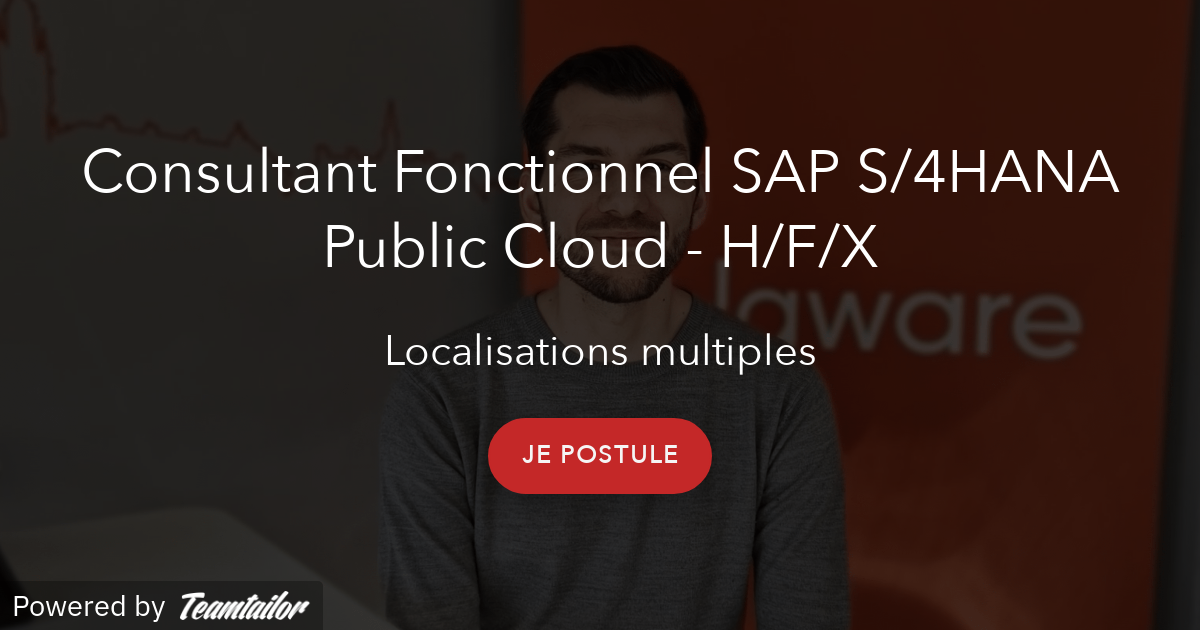 Consultant Fonctionnel SAP S/4HANA Public Cloud - H/F/X - delaware France