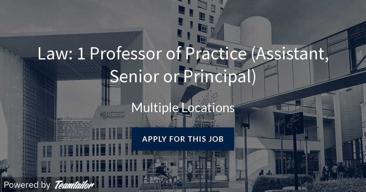 Law: 1 Professor of Practice (Assistant, Senior or Principal) - IÉSEG ...