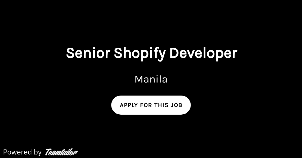 Senior Shopify Developer - ROIROI