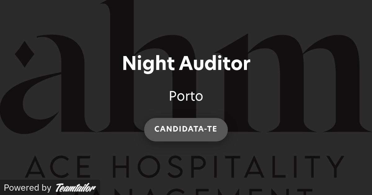 Night Auditor - Ace Hospitality Management (Hotelaria)
