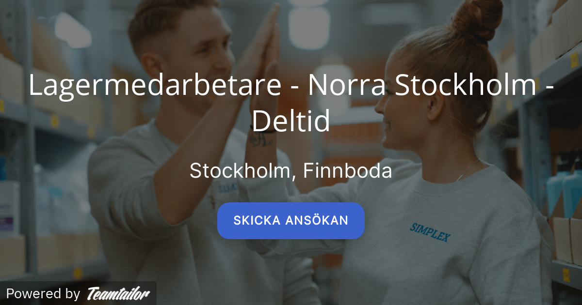 Lagermedarbetare - Norra Stockholm - Deltid - Simplex Bemanning AB