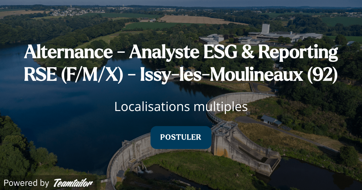 Alternance - Analyste ESG & Reporting RSE (F/M/X) - Issy-les-Moulineaux ...
