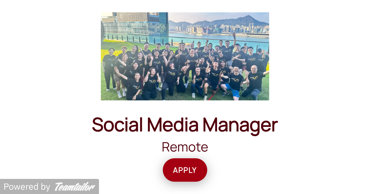 Social Media Manager - Prenetics