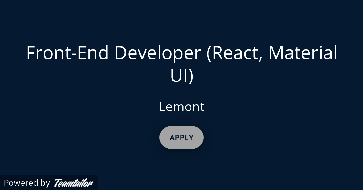 Front-End Developer (React, Material UI) - Spotter
