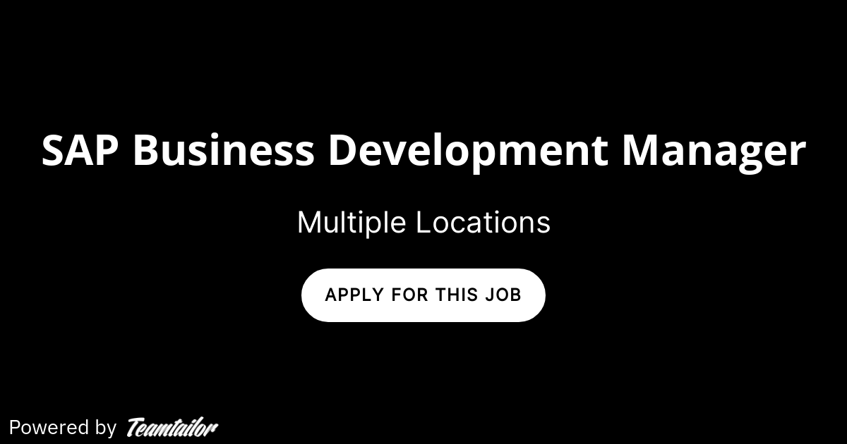 SAP Business Development Manager - BearingPoint Consulting, Inc. USA