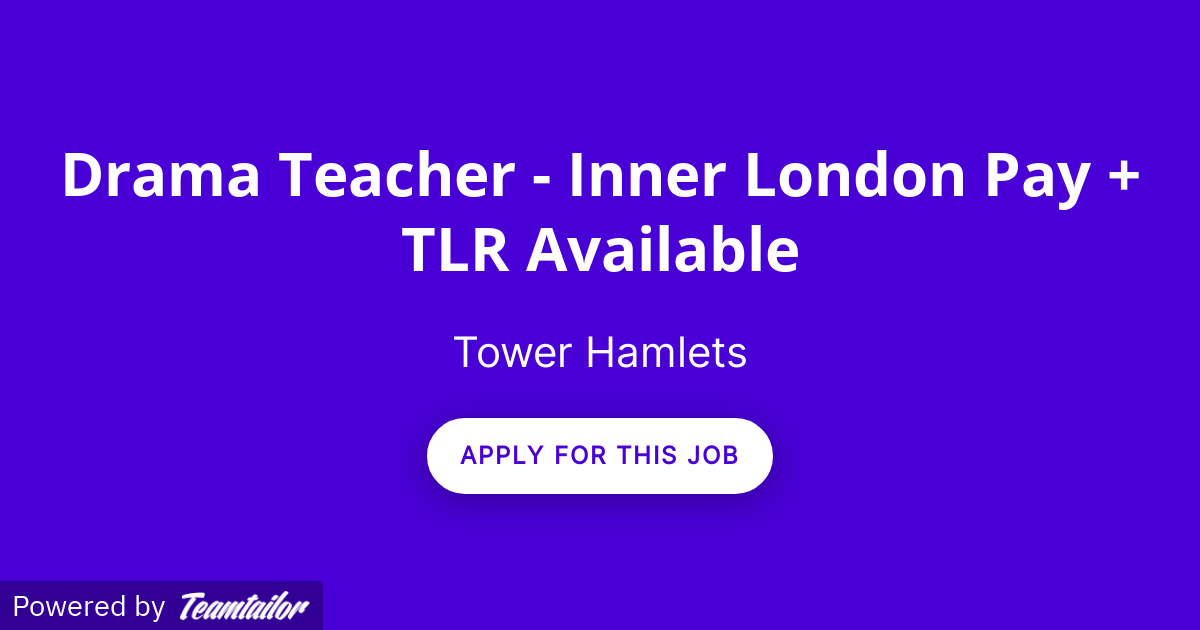 Drama Teacher - Inner London Pay + TLR Available - Wayman Learning Trust