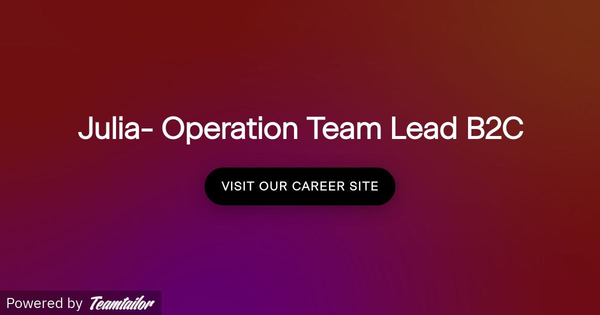 Julia- Operation Team Lead B2C - Svea Solar Sweden