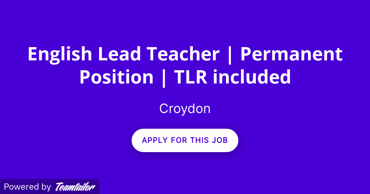 English Lead Teacher | Permanent Position | TLR included - Wayman Learning Trust