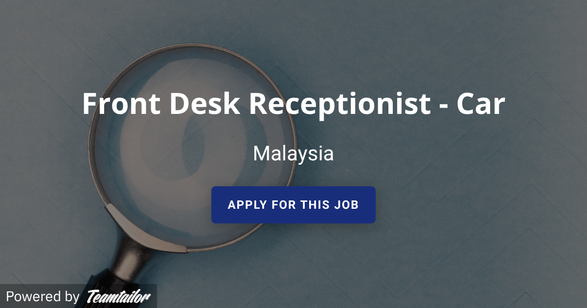 Front Desk Receptionist - Car - Sperton Global AS