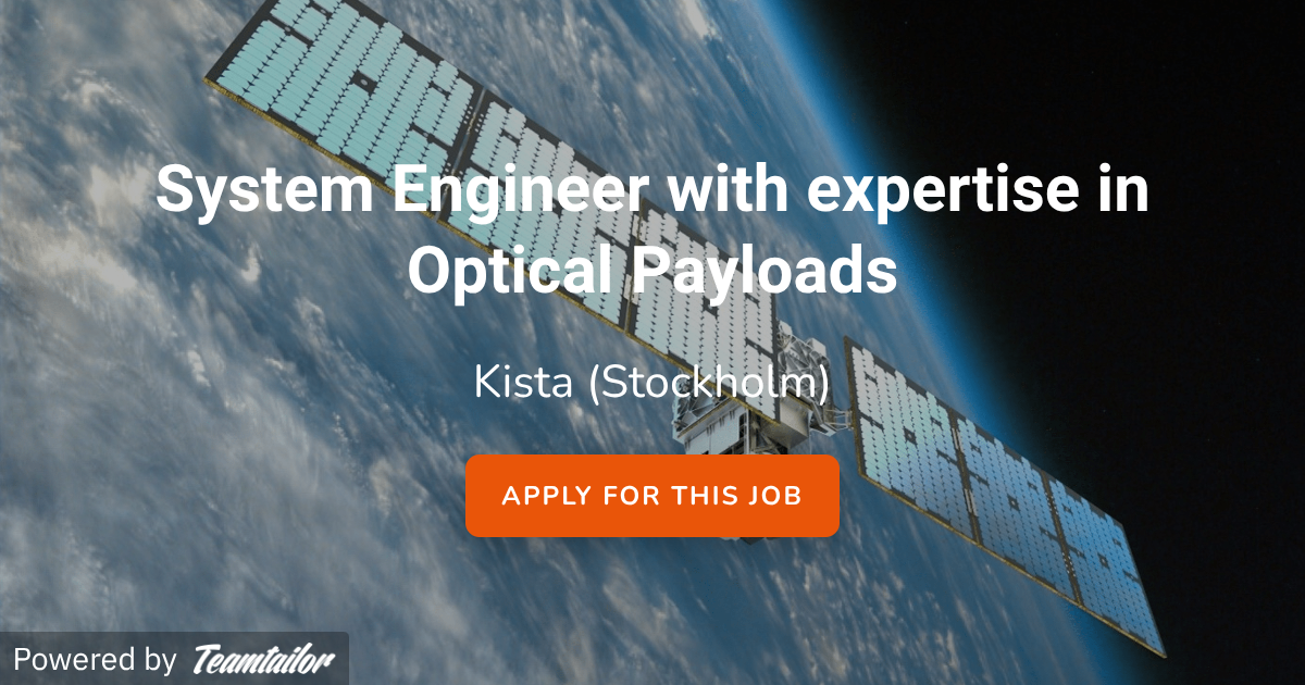 System Engineer with expertise in Optical Payloads - OHB Sweden